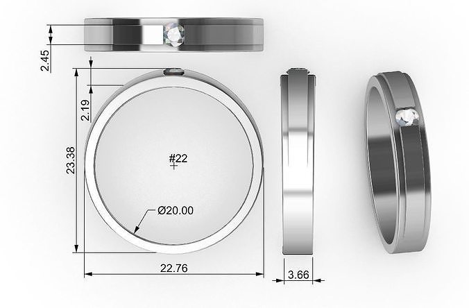 Wedding Ring Simple 3D model 3D printable | CGTrader