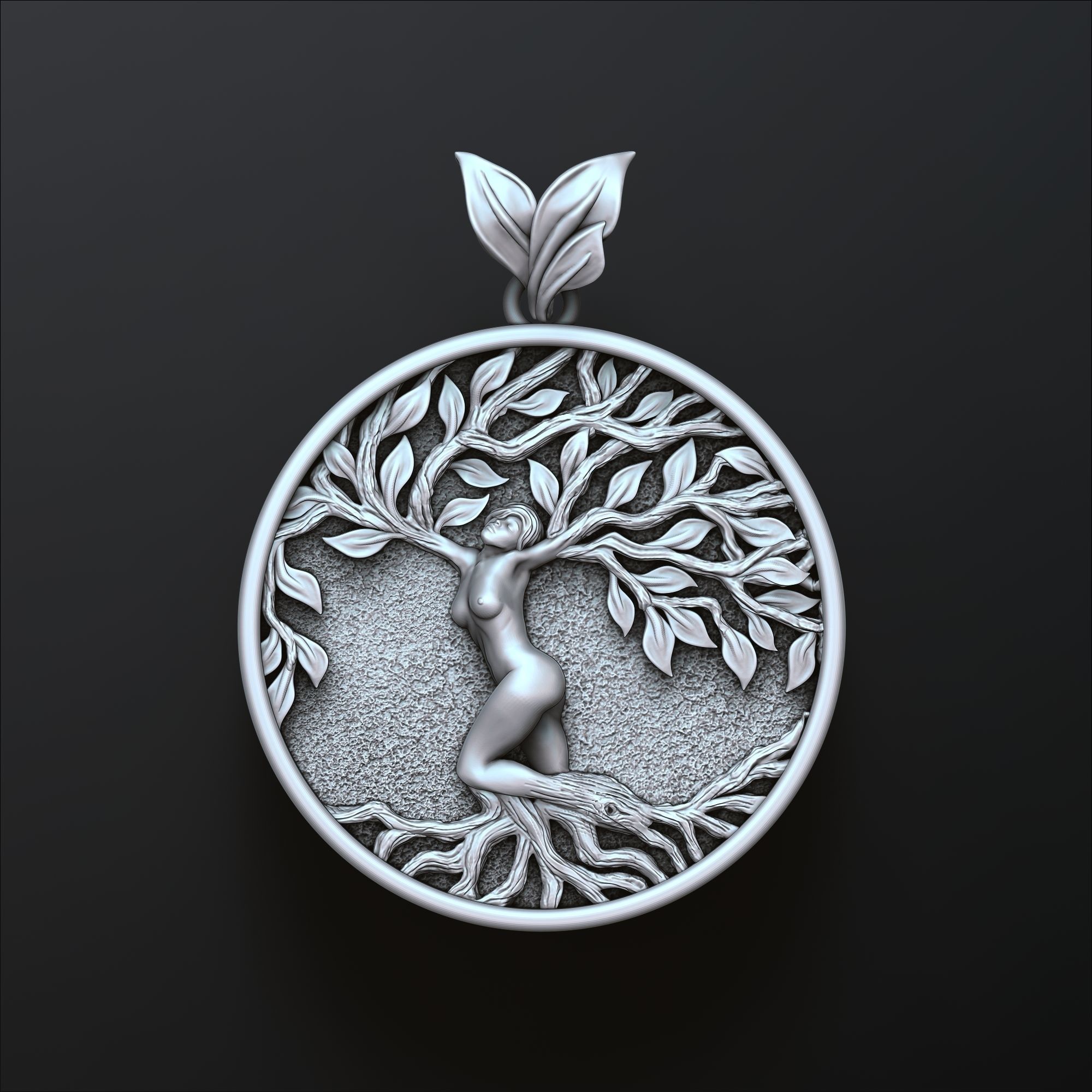 Girl Tree Of Life Pendant Version 2 3D model 3D printable | CGTrader