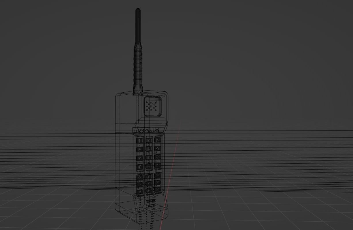 3D model Retro Brick Low-poly Cell Phone Low-poly VR / AR / low-poly ...