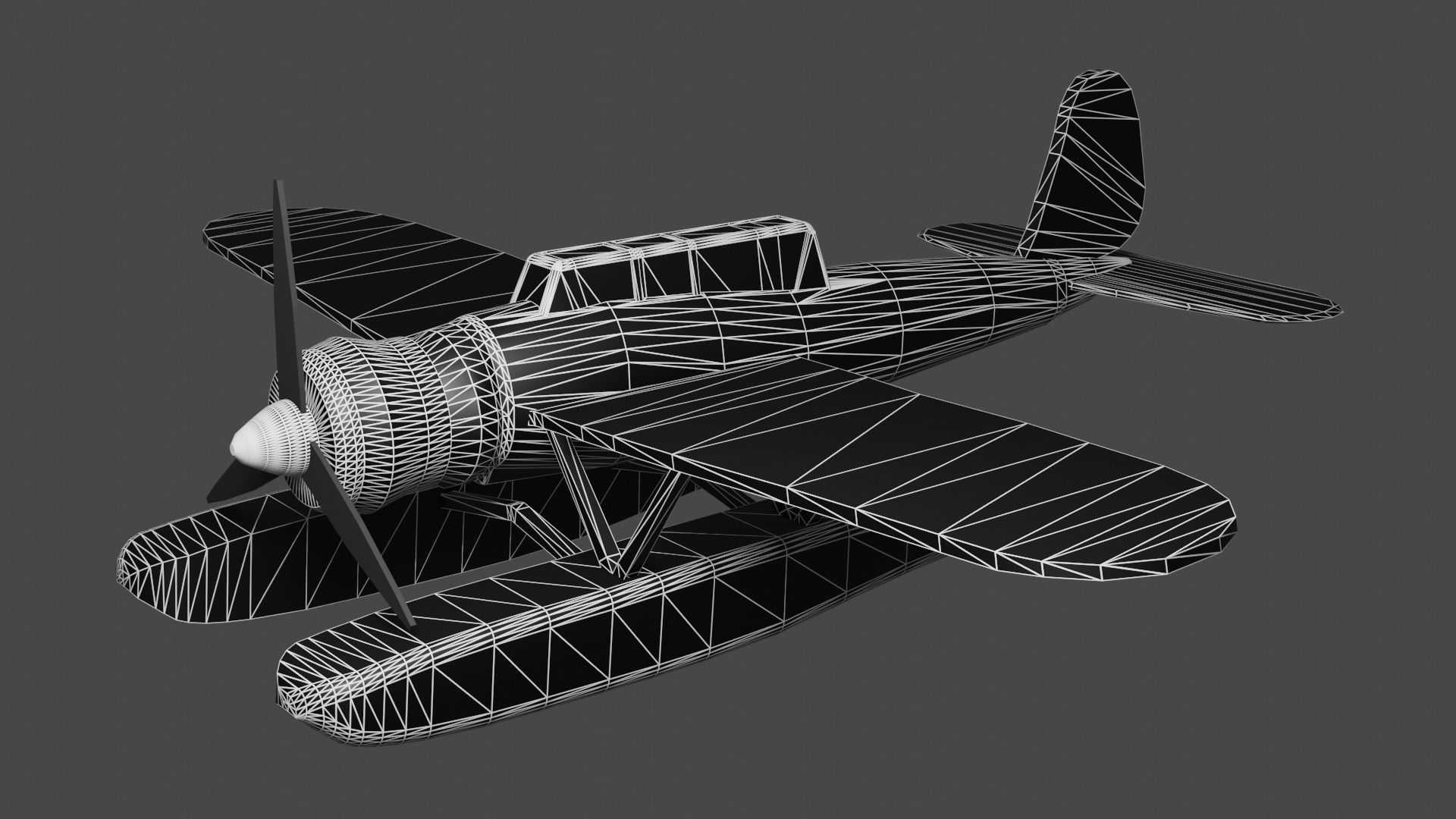 Seaplane biplane free VR / AR / low-poly 3D model | CGTrader