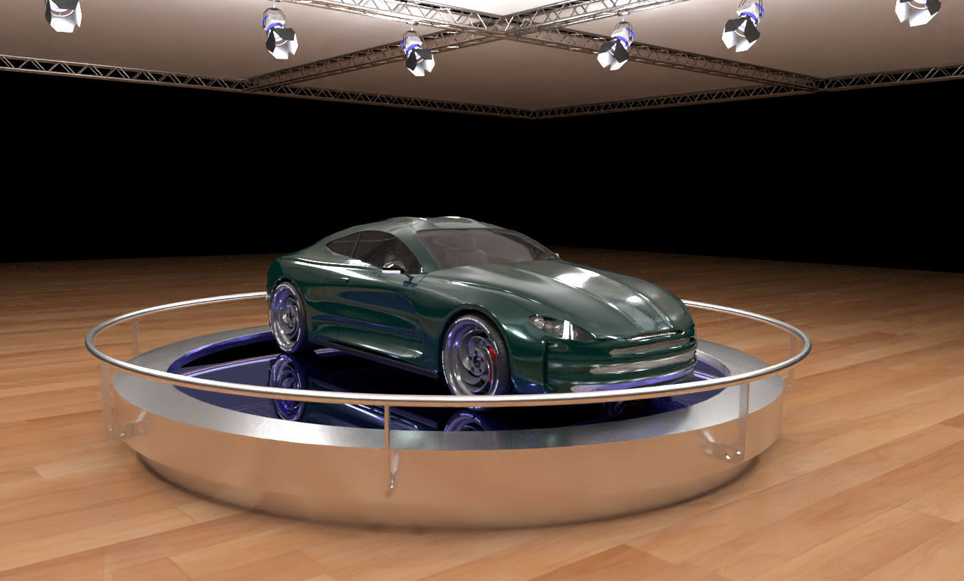 Green concept car 3D model | CGTrader