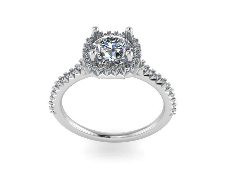 Round Diamond ring 2128 3D print model 3D model 3D printable | CGTrader