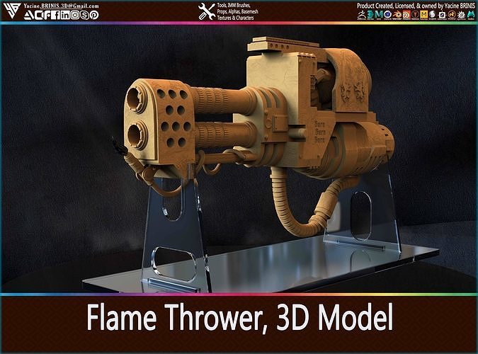 Flame Thrower 3D Model 3D model 3D printable | CGTrader