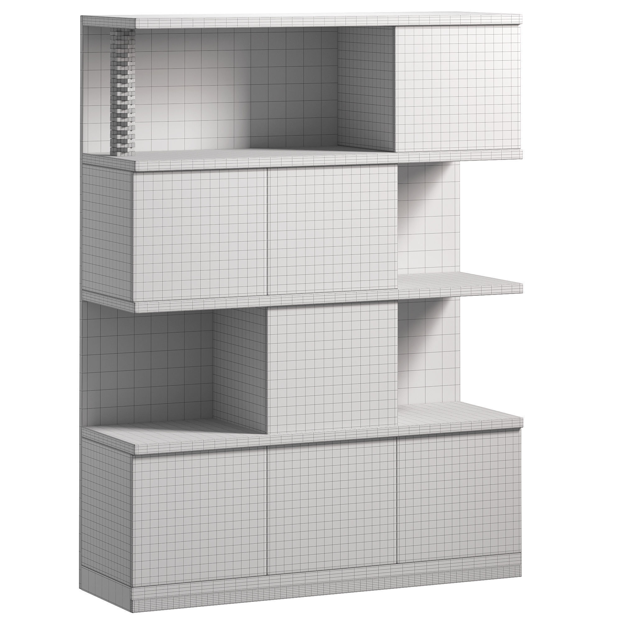 THREE SECTION BOOKCASE BY GIORGIO COLLECTION 3D model | CGTrader