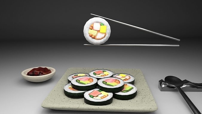 3D model Kimbap and Kimchi VR / AR / low-poly | CGTrader