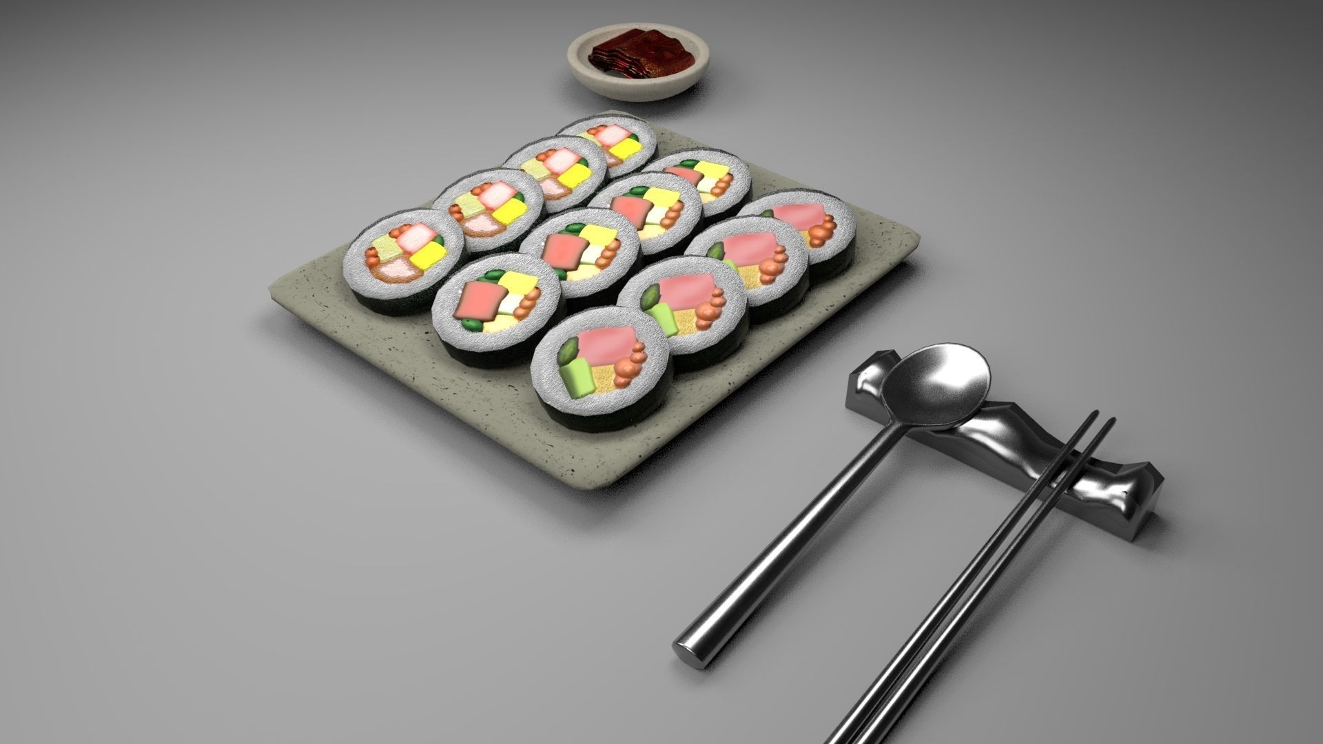 3D model Kimbap and Kimchi VR / AR / low-poly | CGTrader