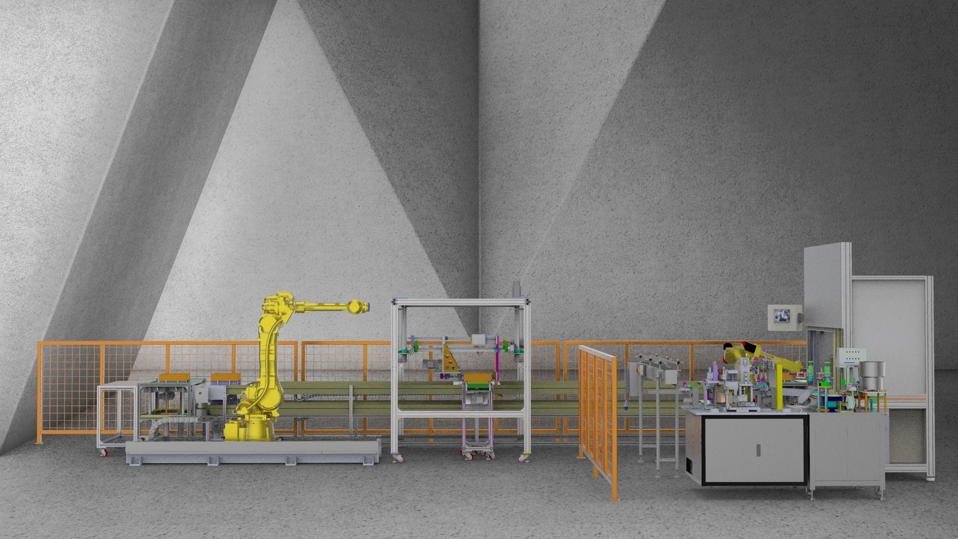 Automatic production line for battery pack electrode welding 3D model ...