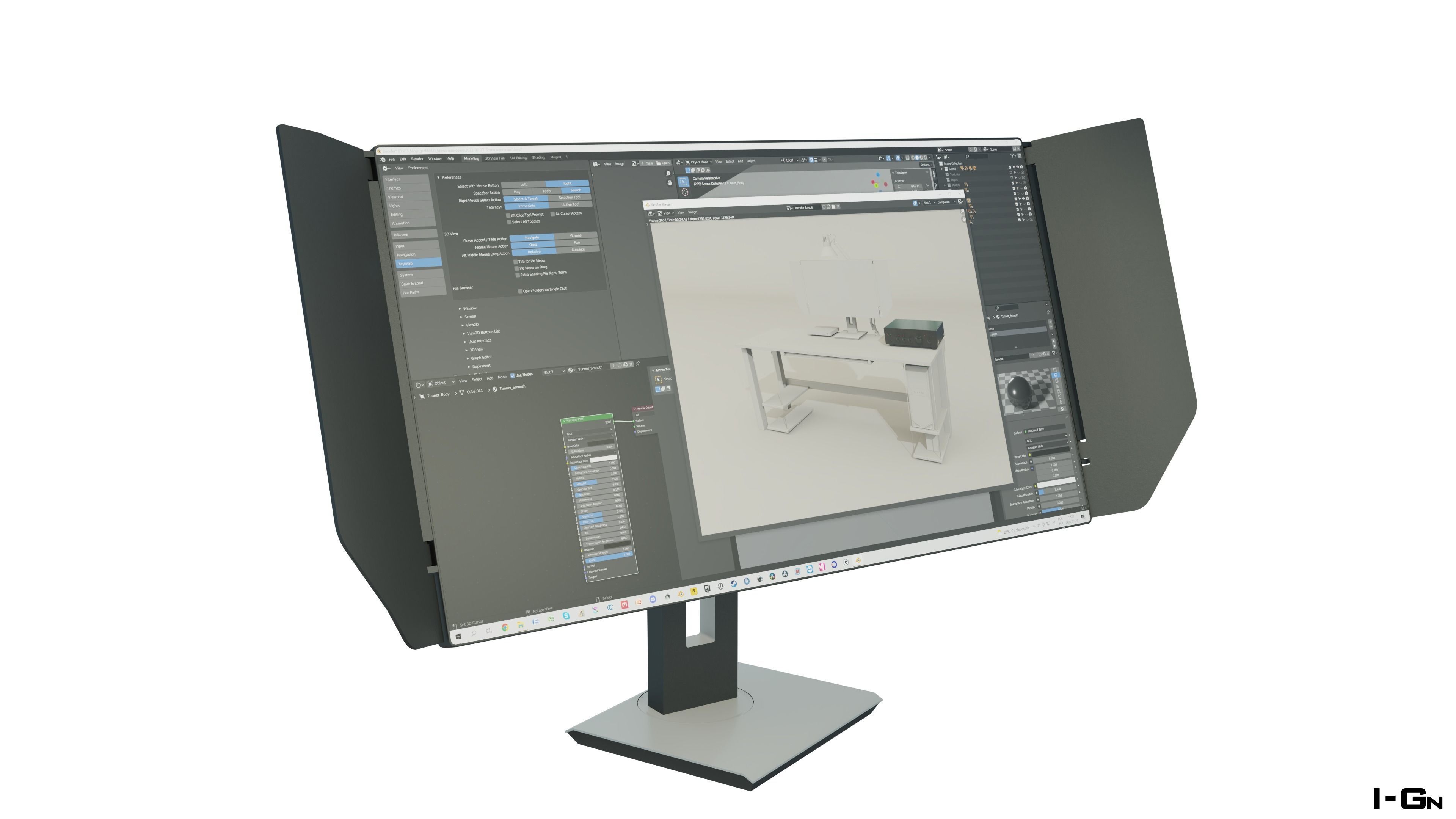 3D model Computer Monitor Flat 32 VR / AR / low-poly | CGTrader