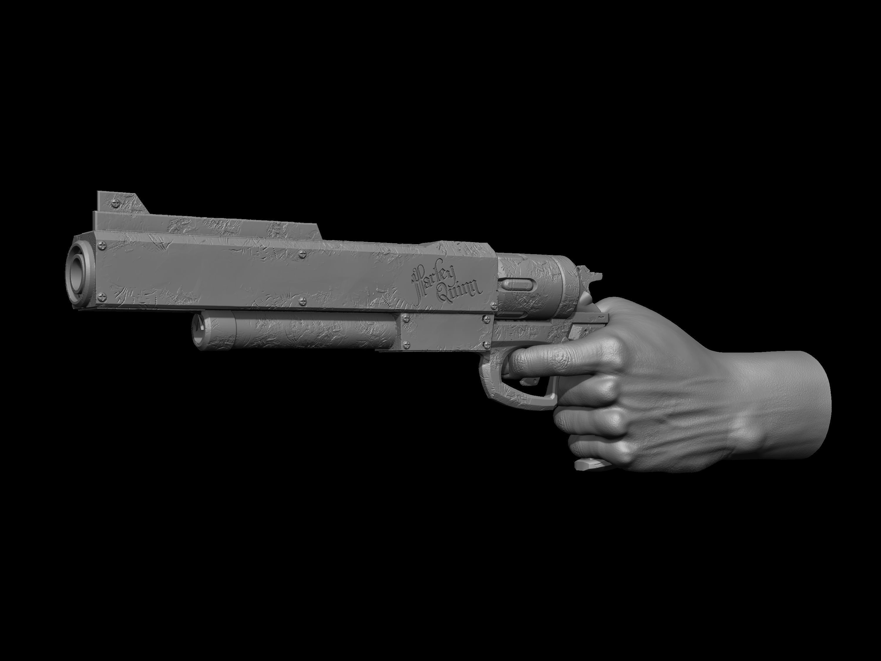 Gun with Hand 02 3D Model 3D model 3D printable | CGTrader