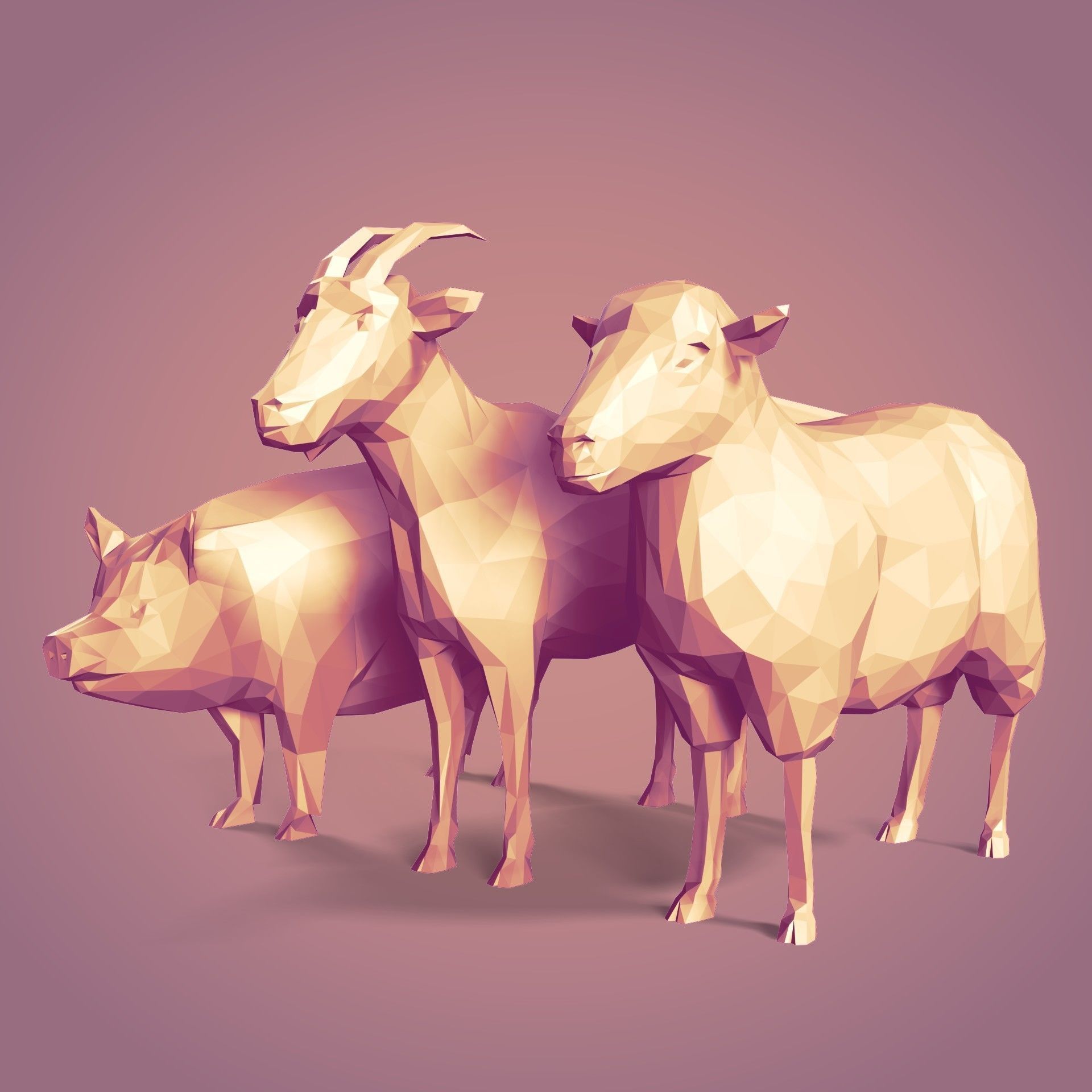 Farm Animals Pack 3D model 3D printable | CGTrader