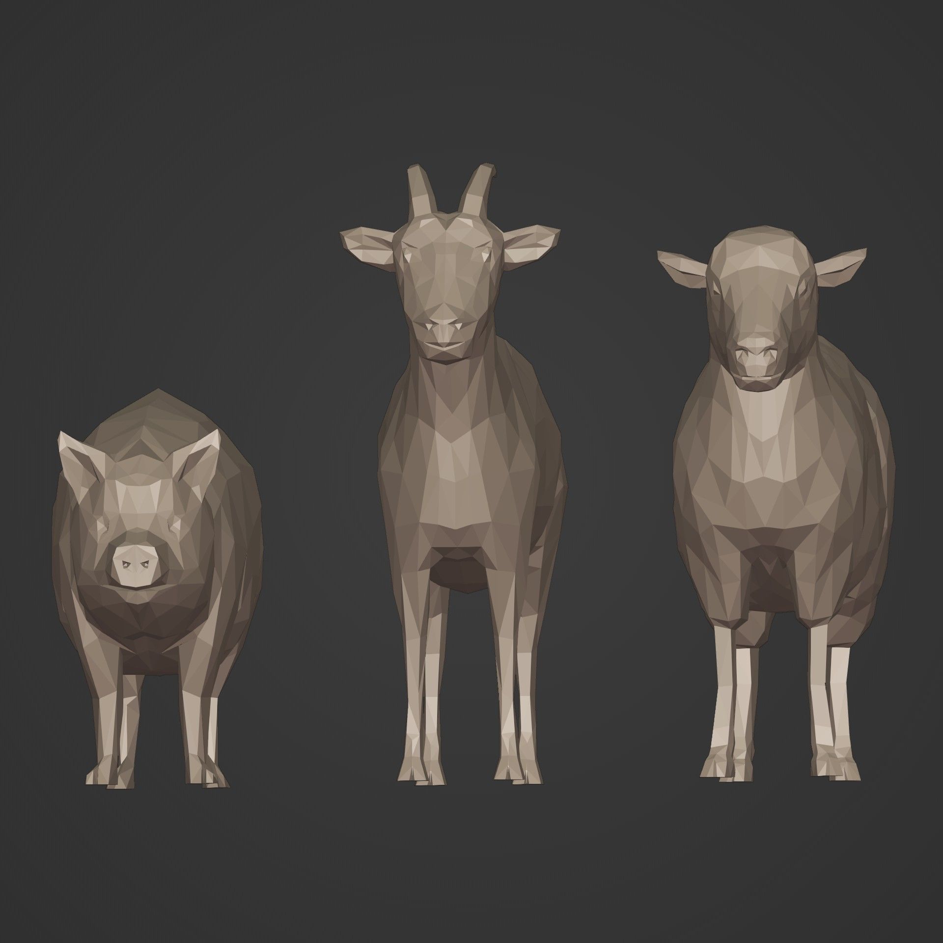 Farm Animals Pack 3D model 3D printable | CGTrader