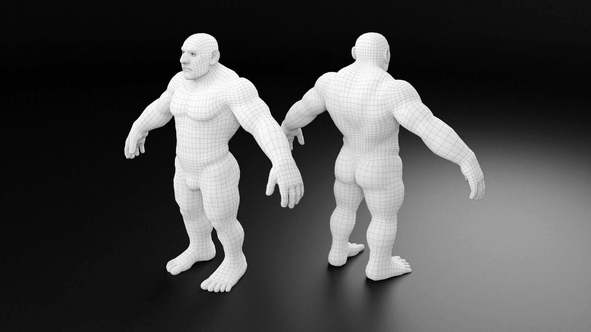 3D model Muscular dwarf base model VR / AR / low-poly | CGTrader
