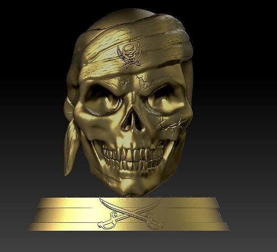 skull pirate 3D model 3D printable | CGTrader