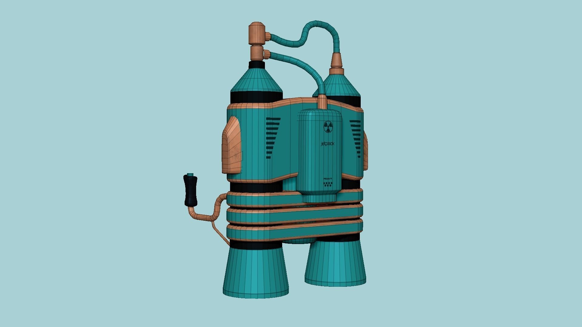 3D model Jetpack E10 Blue Bronze - SciFi Character Design VR / AR / low ...