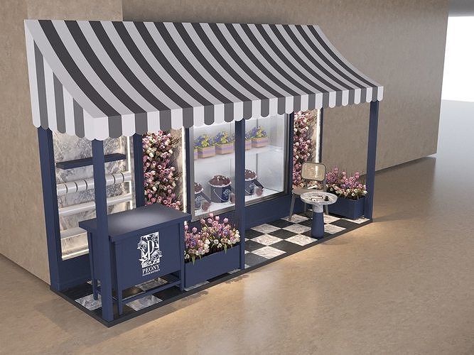 Flower store shop full 3D scene 3D model | CGTrader
