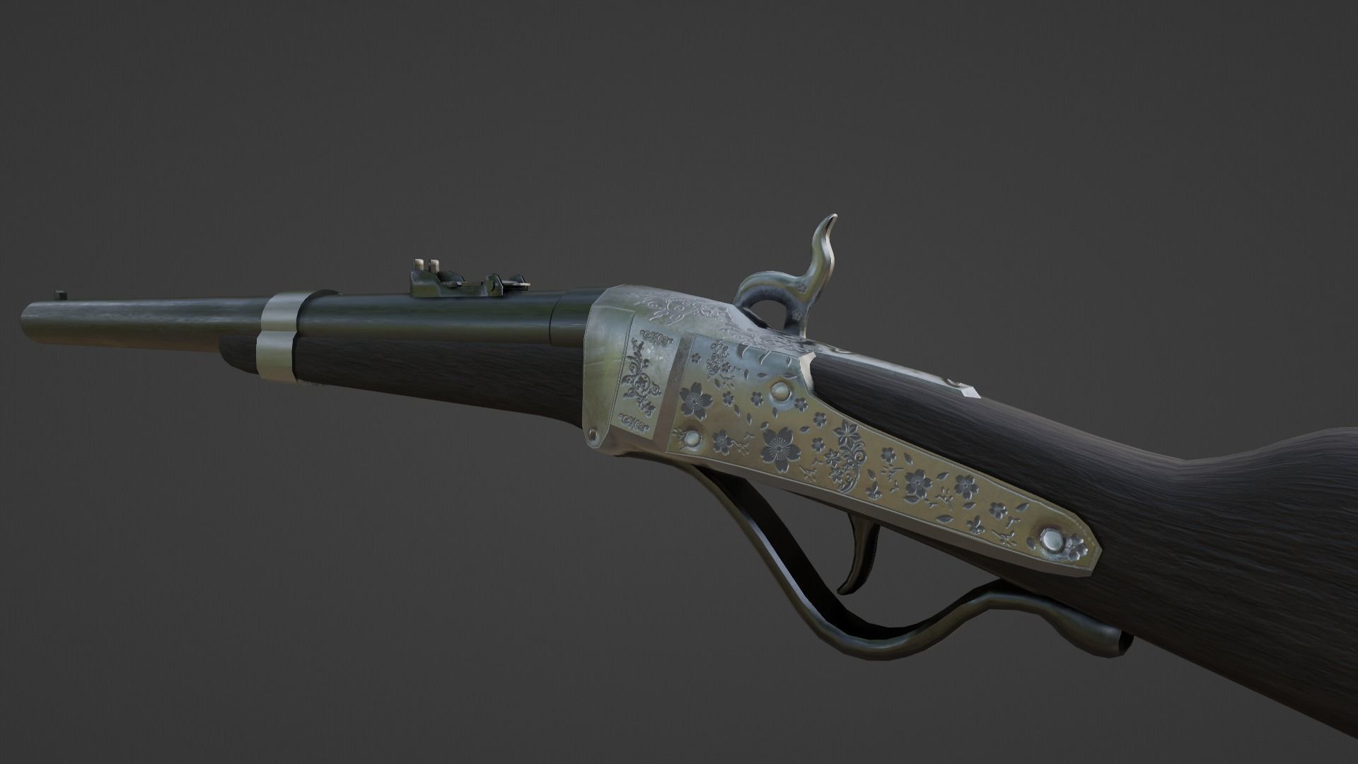 3D model 1862 Sharps Percussion Civil War Carbine VR / AR / low-poly ...