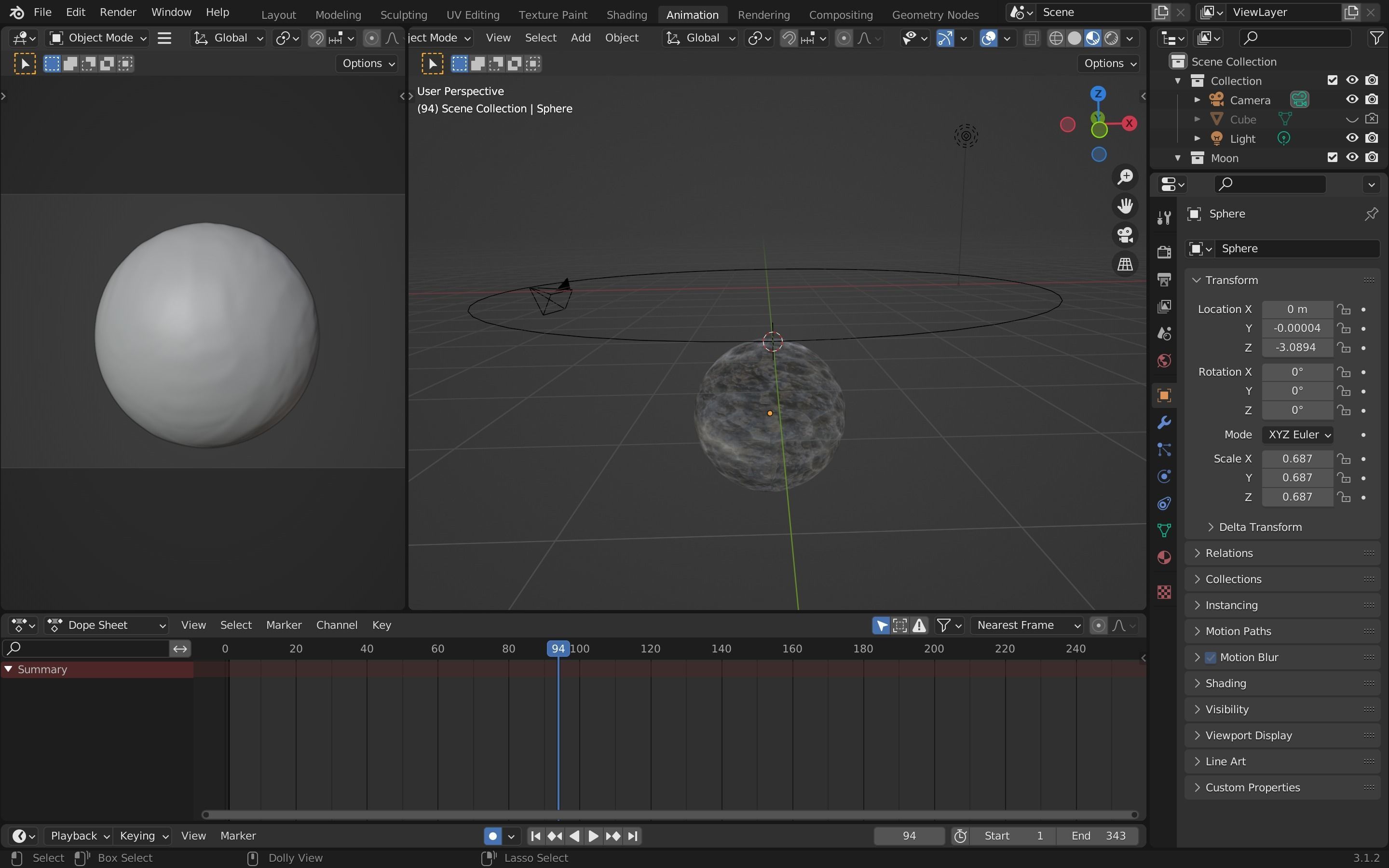 moon crater animation animated rocks planet terrain astronomy 3D model ...