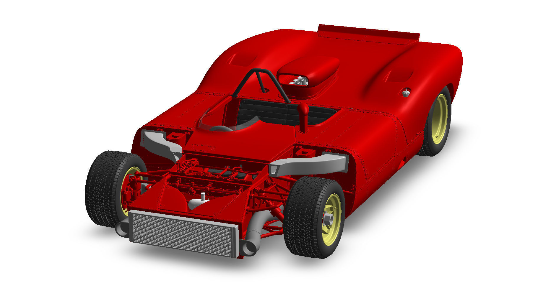 Ferrari 312 P Spyder Classic - Car Kit 3D model 3D printable | CGTrader