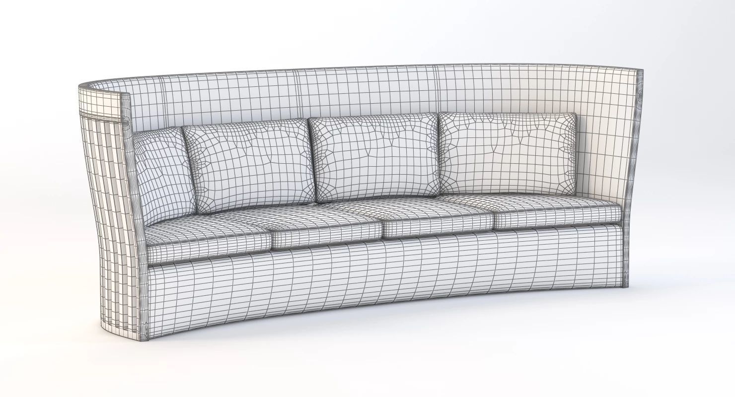 Detailed high back lounge sofa 3D model | CGTrader