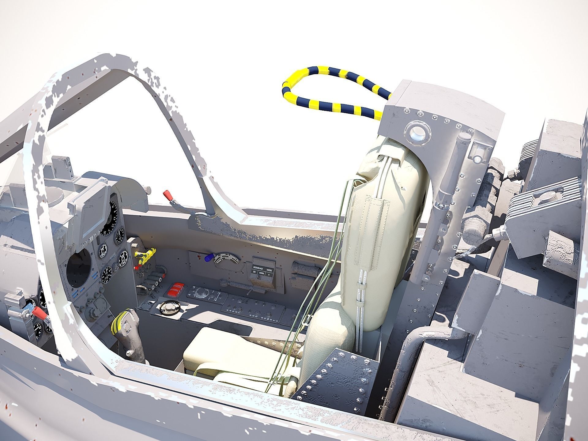 Mirage III Cockpit 3D model animated | CGTrader