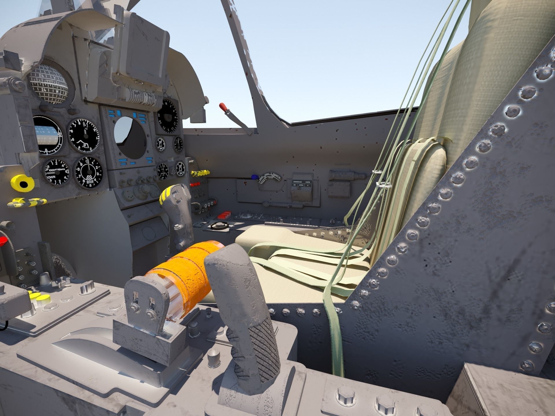 Mirage III Cockpit 3D model animated | CGTrader