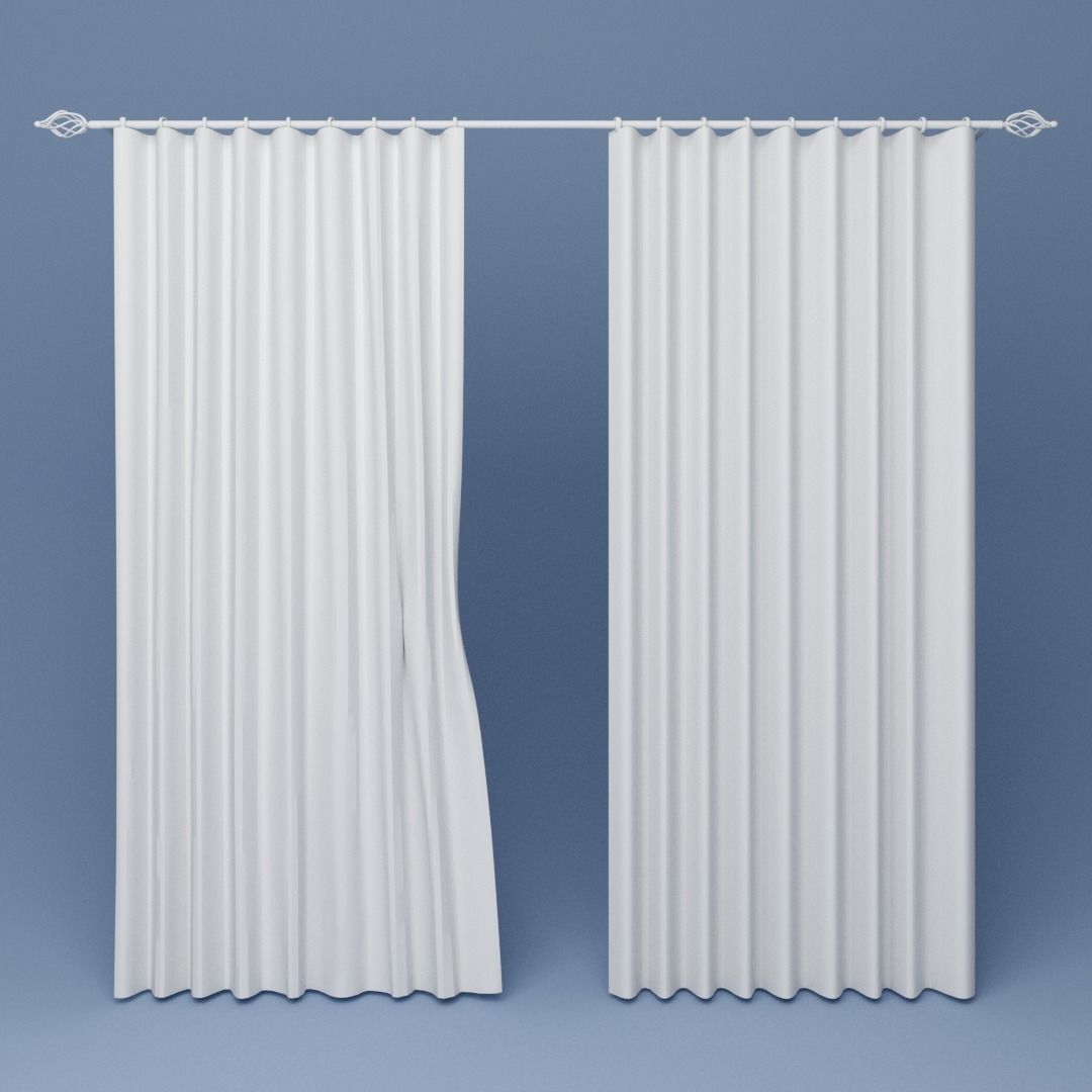 3D model Curtain two curtains VR / AR / low-poly | CGTrader