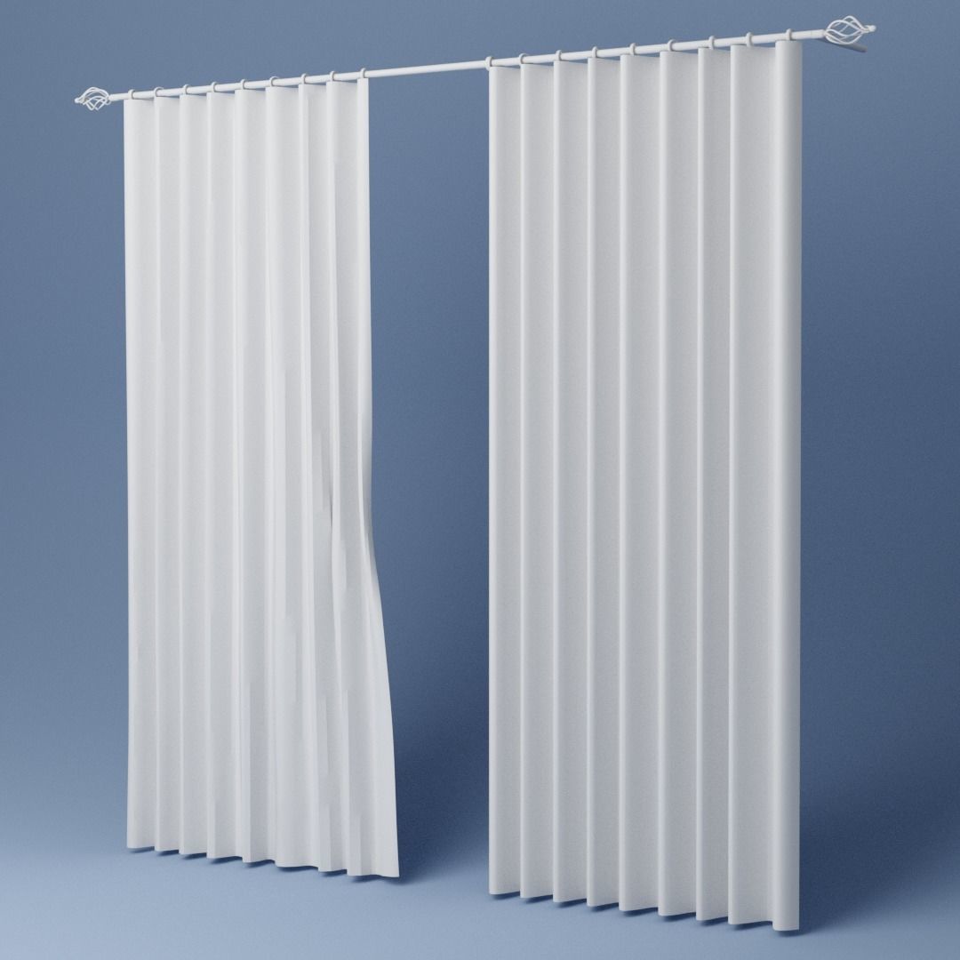 3D model Curtain two curtains VR / AR / low-poly | CGTrader