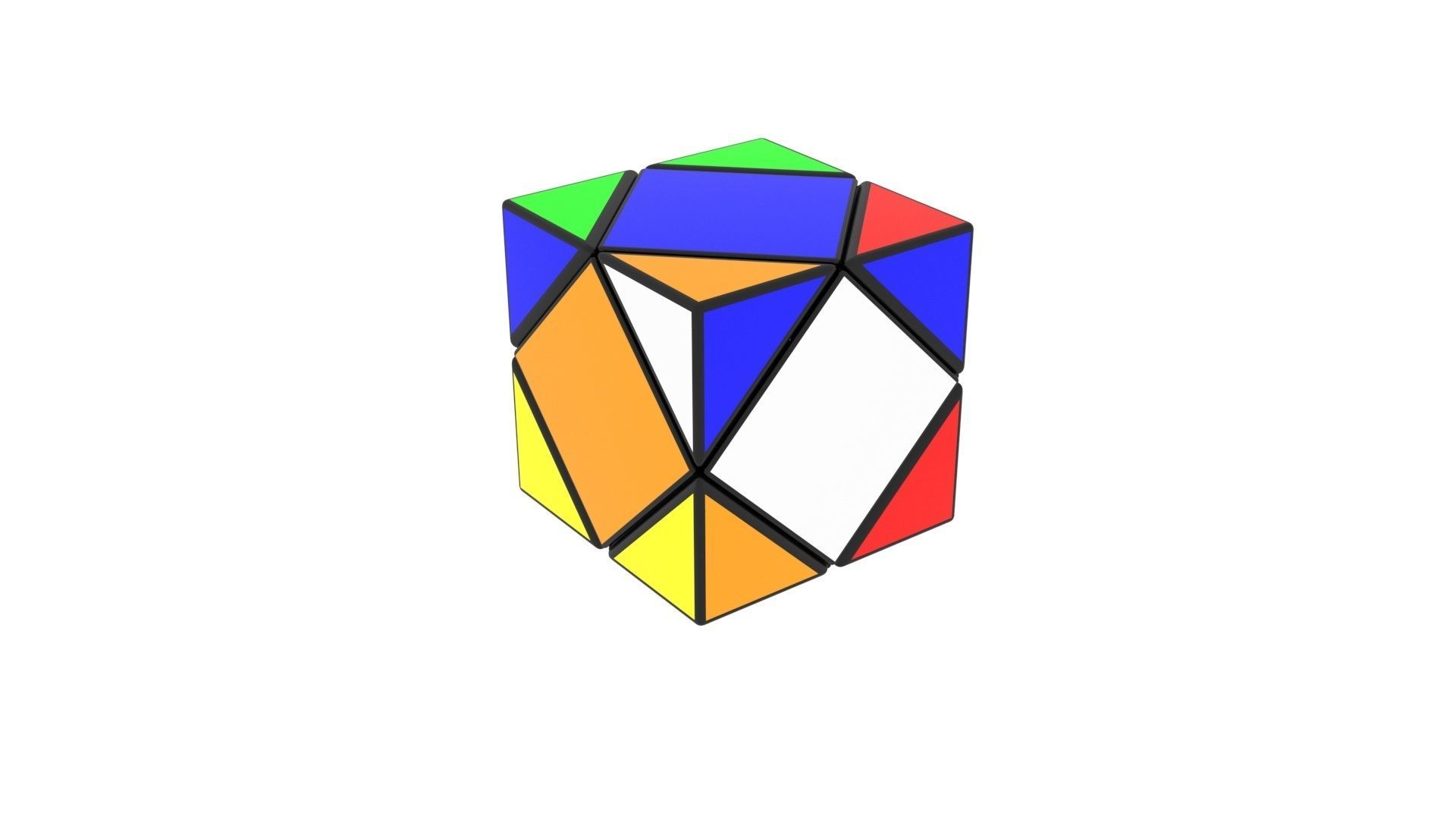 Skewb Puzzle With Solving Animation 3D model animated | CGTrader
