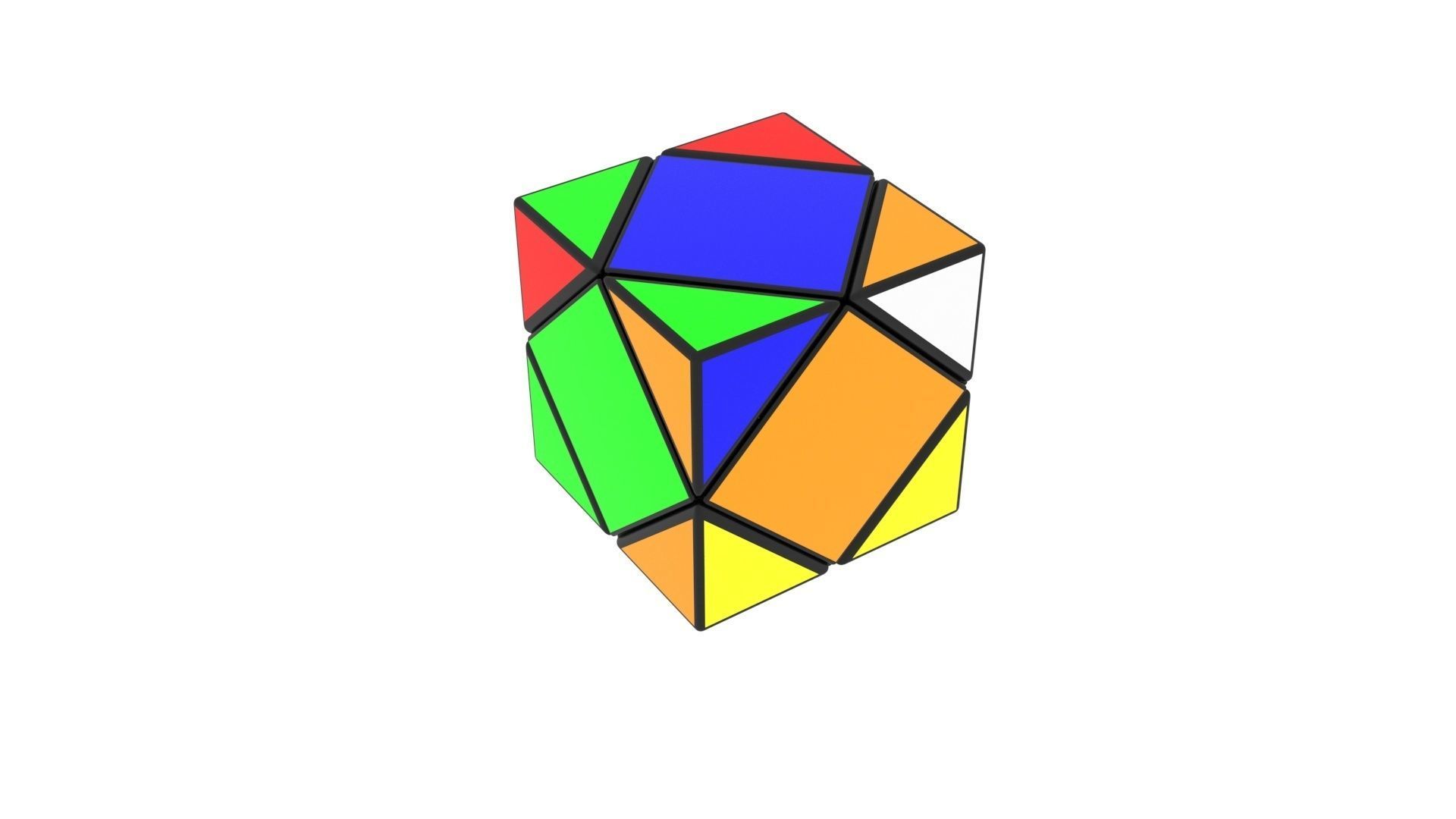Skewb Puzzle With Solving Animation 3D model animated | CGTrader