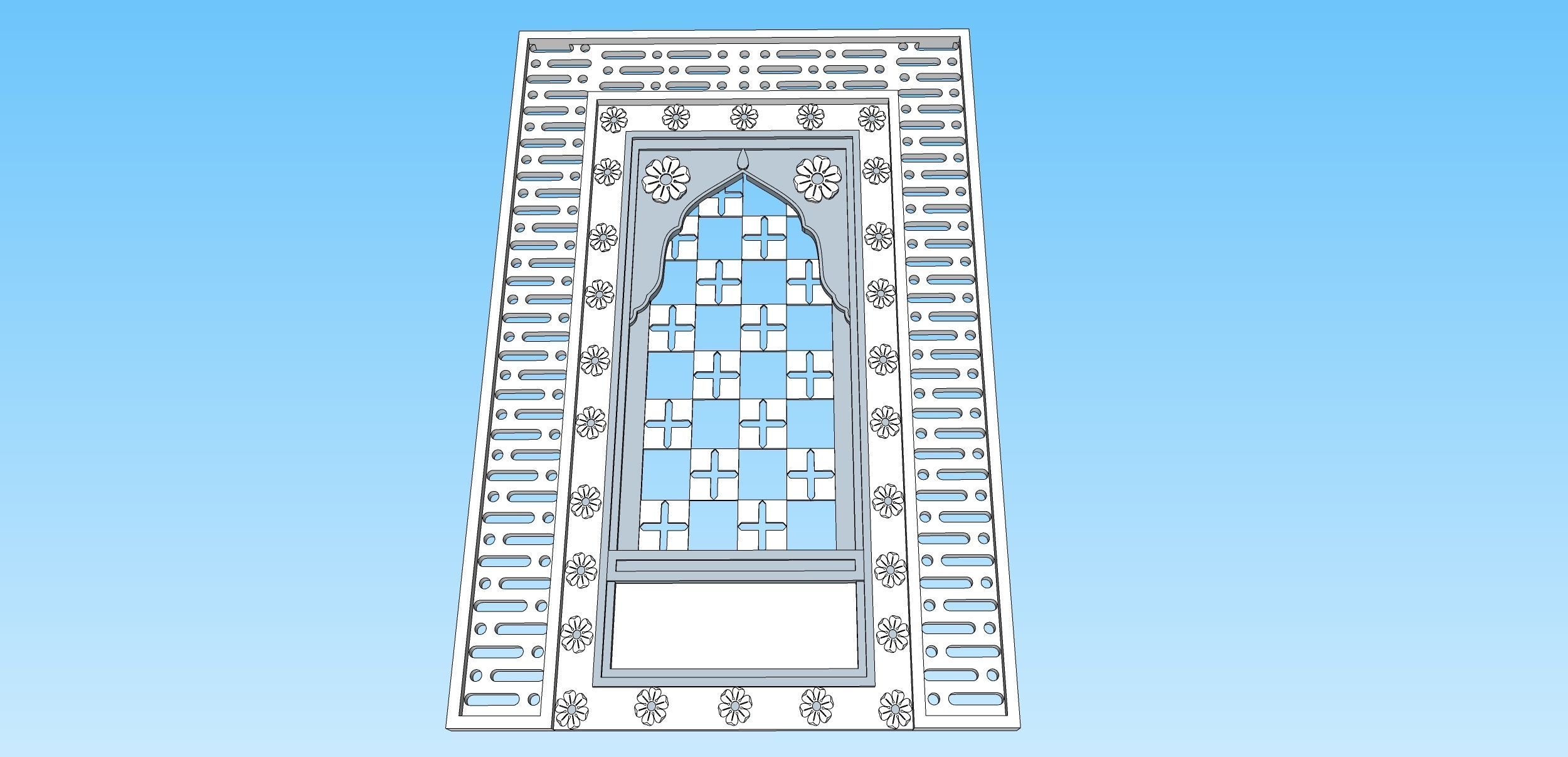 3D model indian jodhpuri stone jharokha window VR / AR / low-poly ...