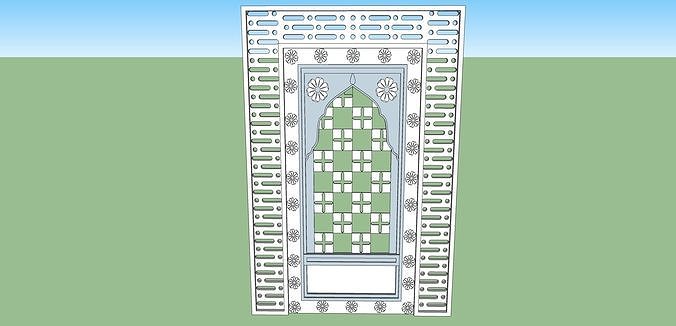 3d Model Indian Jodhpuri Stone Jharokha Window Vr Ar Low Poly