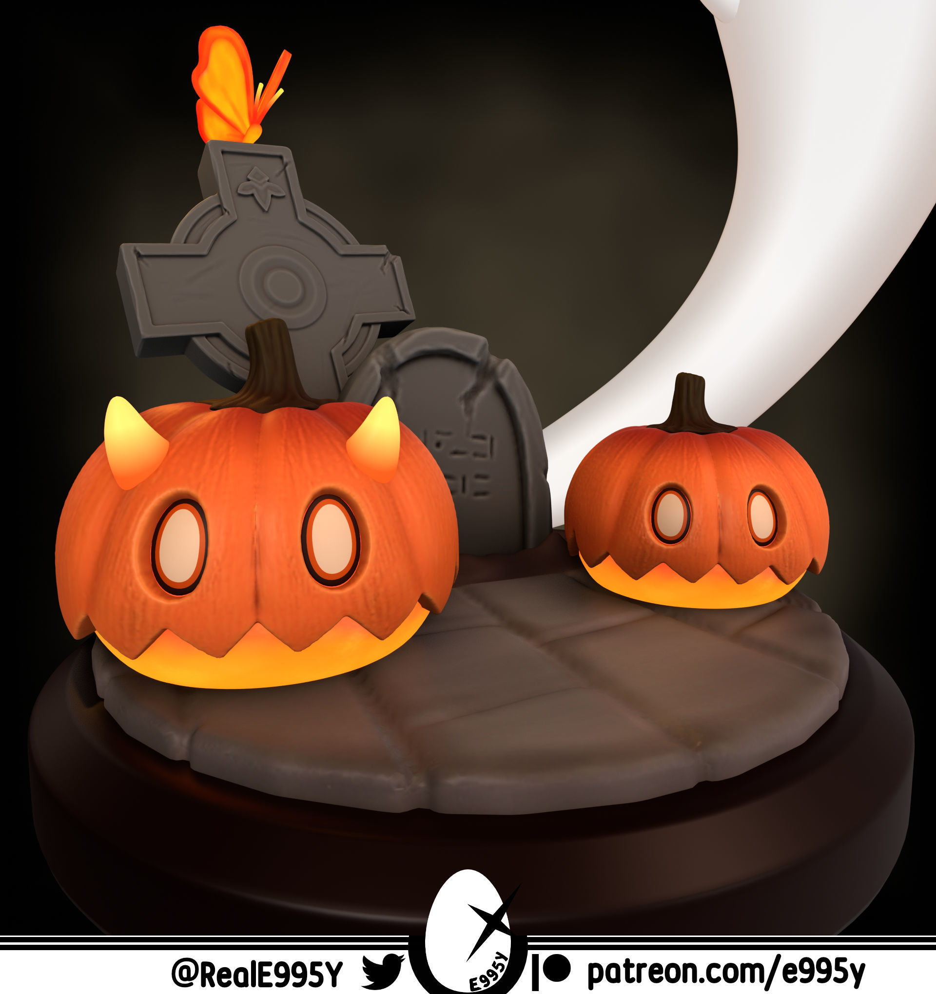 Keychain Genshin Impact Pyro Slime Pumpkin Free 3d Model 3d Printable Cgtrader