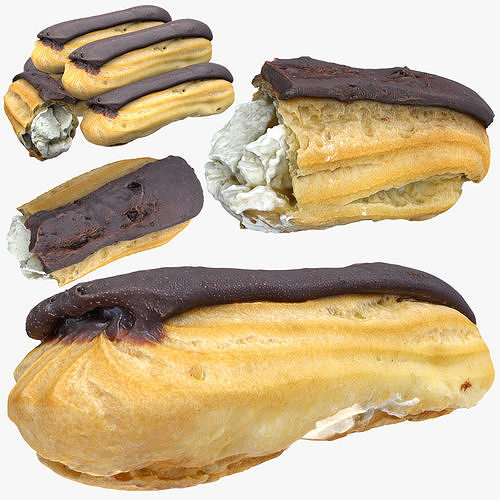 3D model Eclair in Chocolate Glaze VR / AR / low-poly | CGTrader
