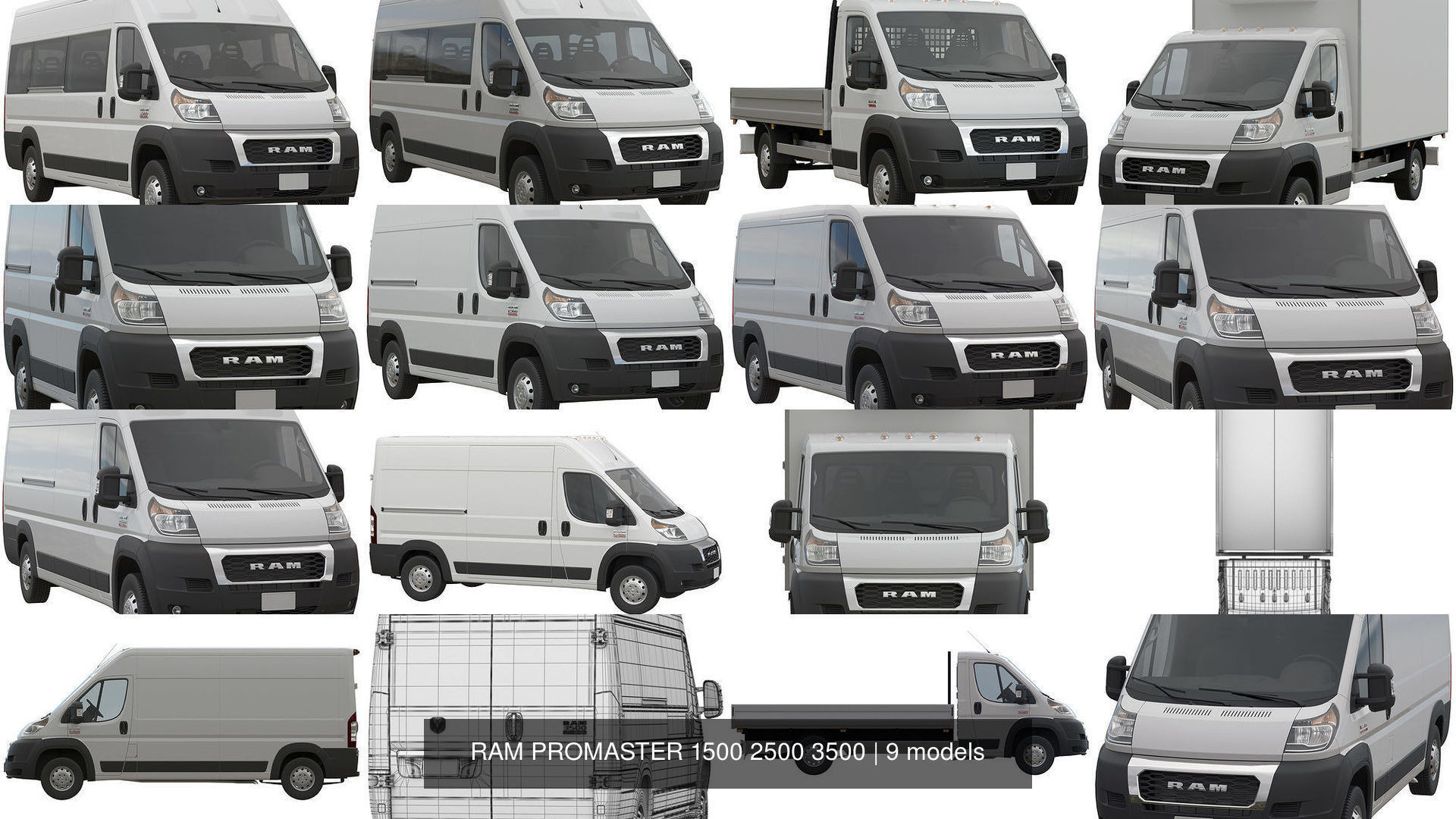 RAM PROMASTER 1500 2500 3500 3D Model Collection | CGTrader