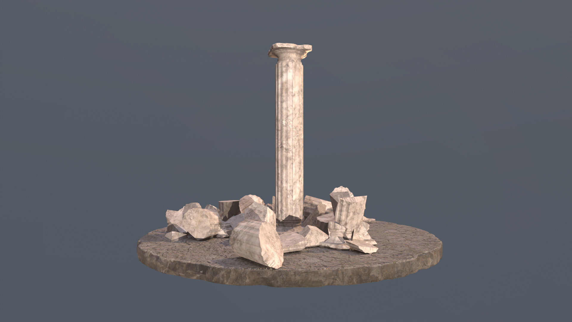 3D model Ancient Greek - style Pillar damaged VR / AR / low-poly | CGTrader