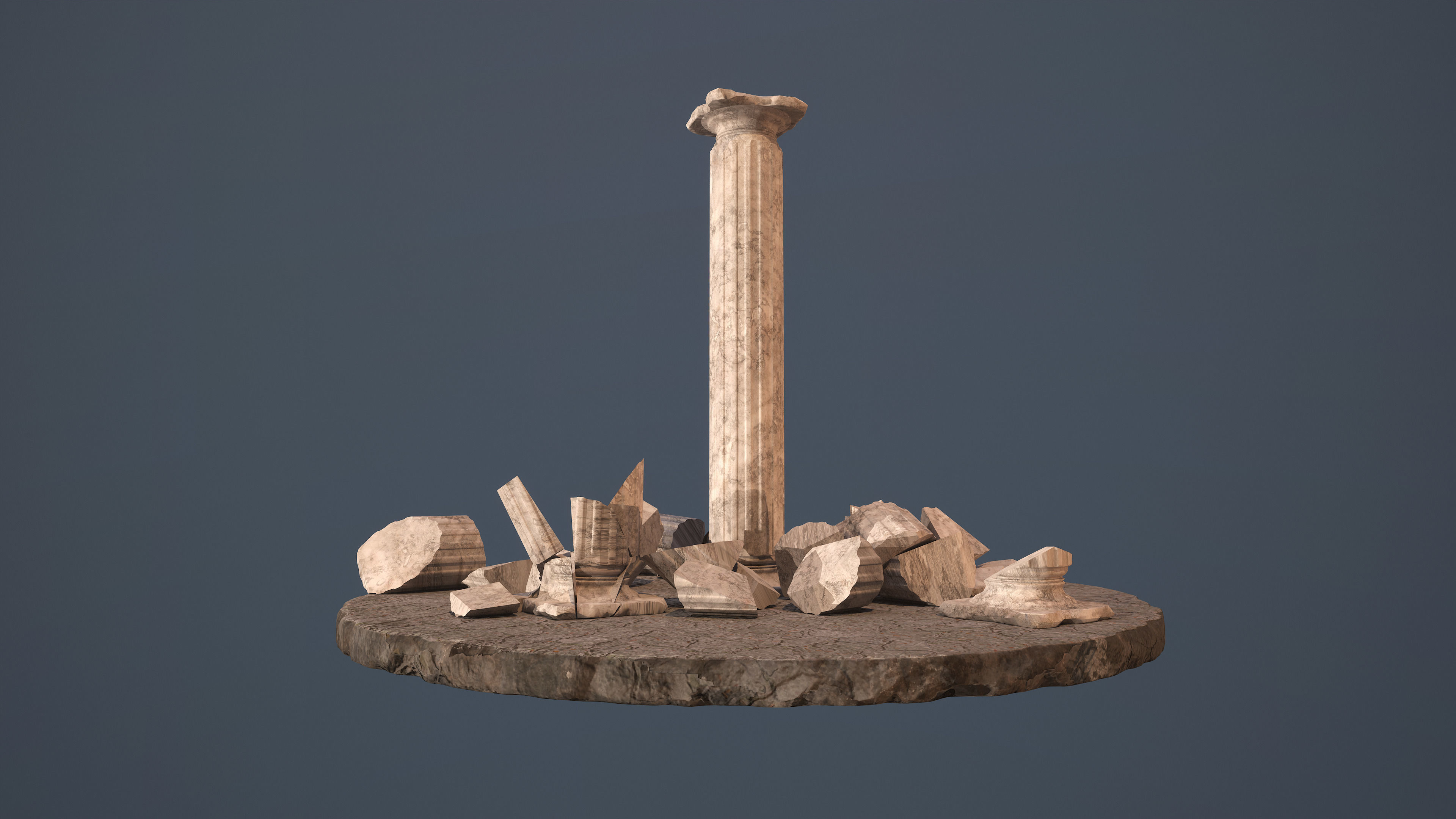 3D model Ancient Greek - style Pillar damaged VR / AR / low-poly | CGTrader