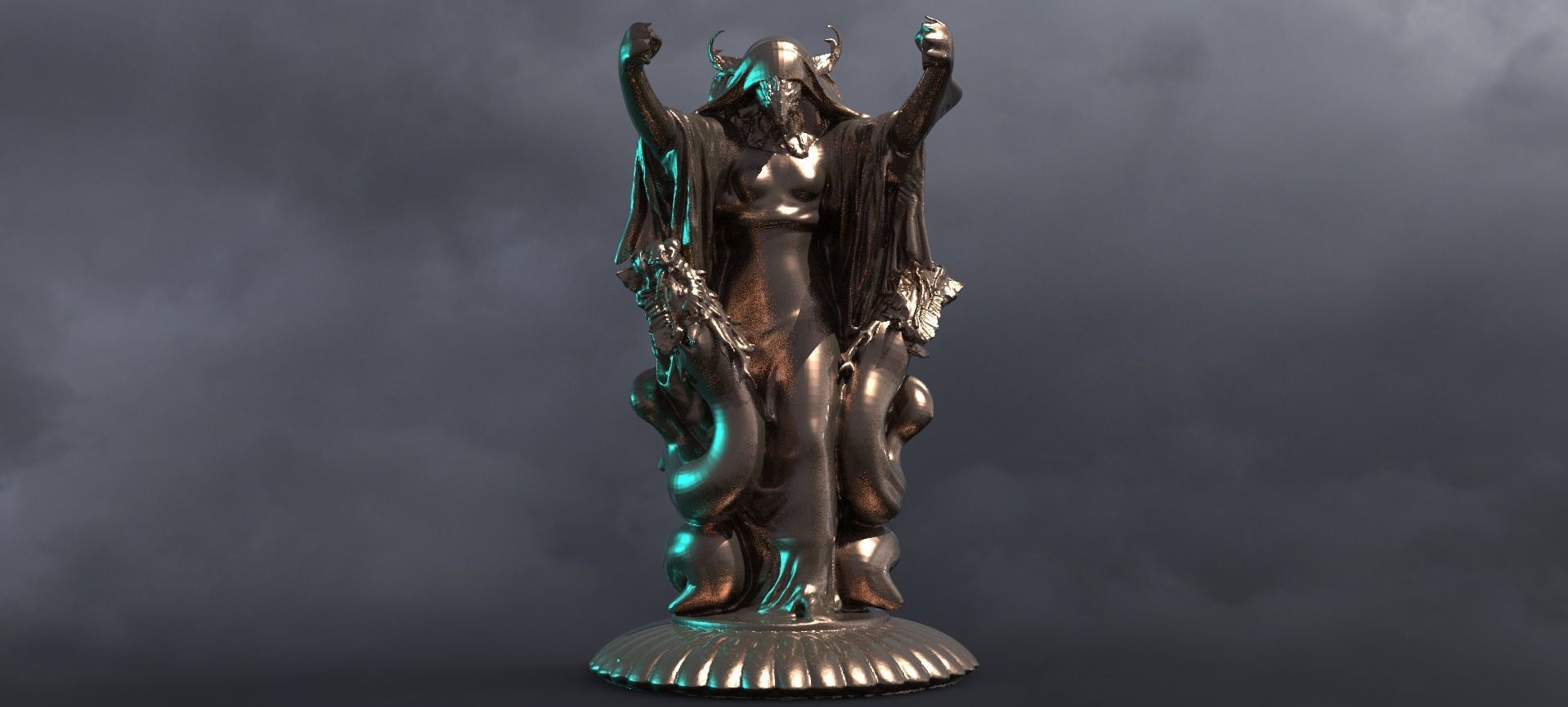 Halloween Hooded Monster Statue 2 3D model | CGTrader