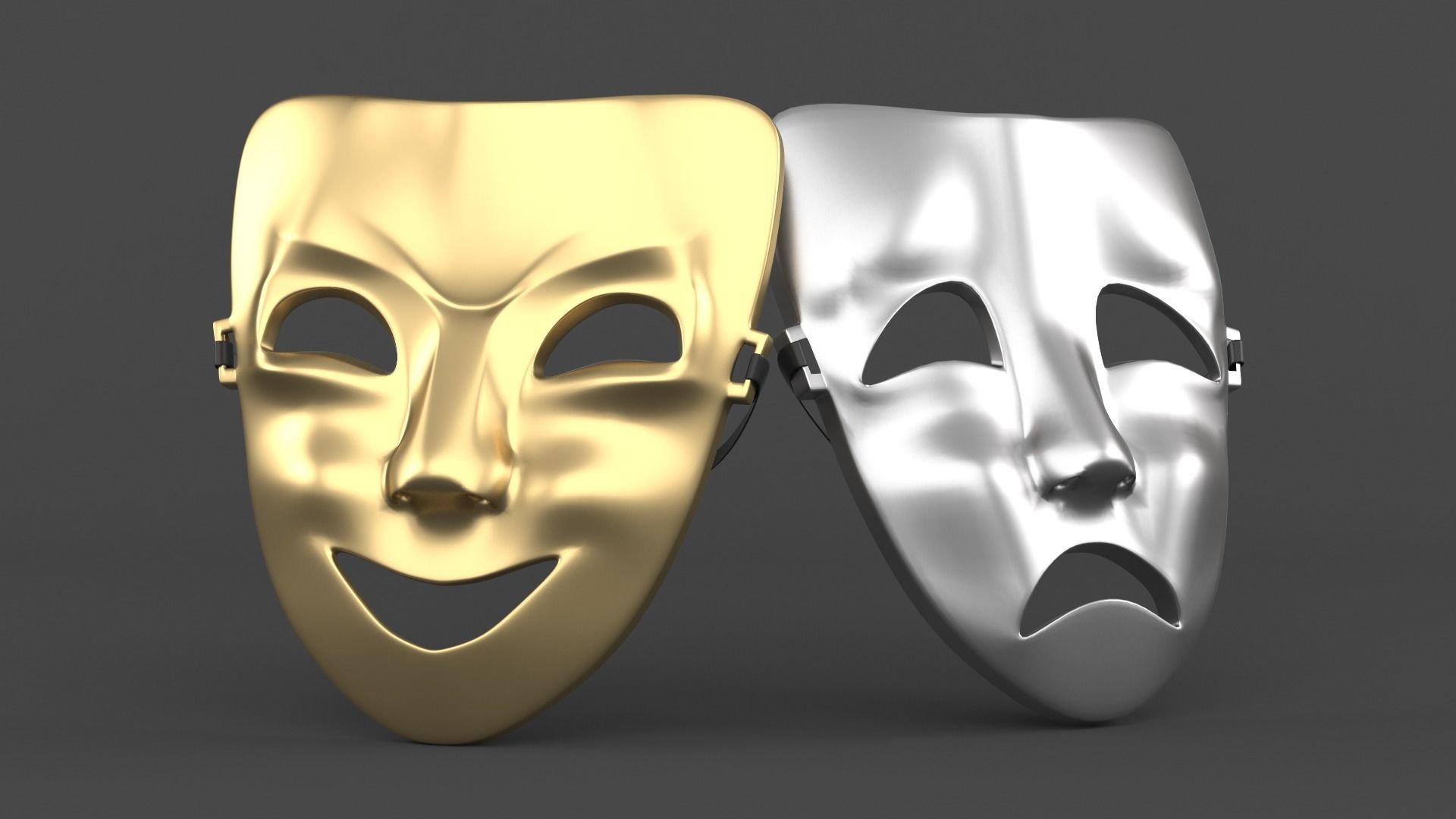 Theatre Masks 3D model | CGTrader