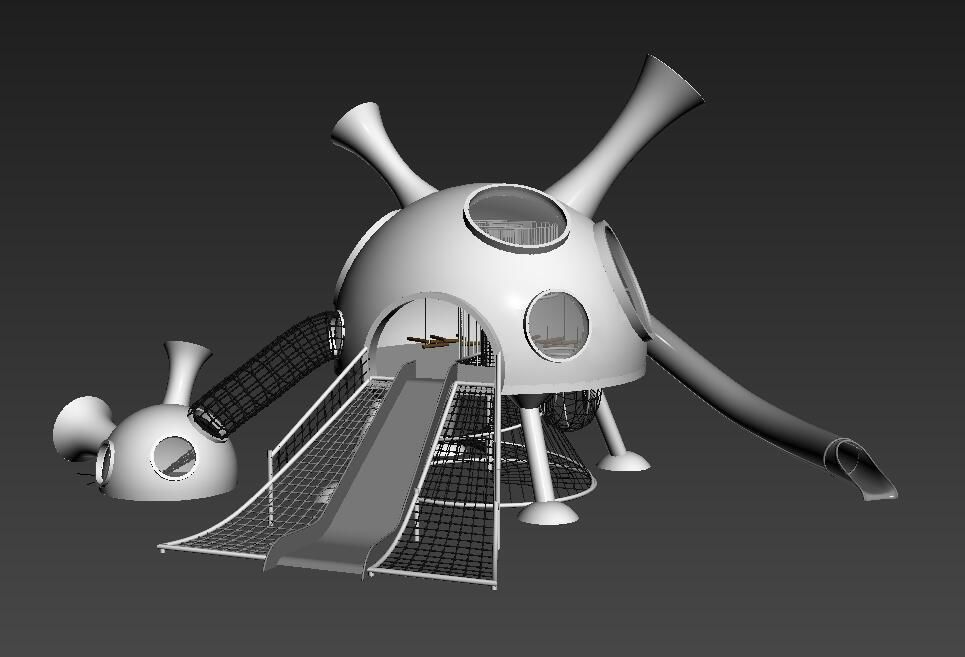 Alien explore space children playground 3D model | CGTrader