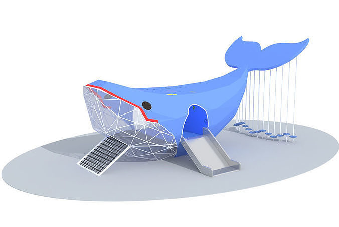 kindergarten ocean theme whale playground equipment 3D model | CGTrader