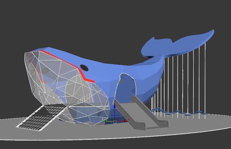 kindergarten ocean theme whale playground equipment 3D model | CGTrader