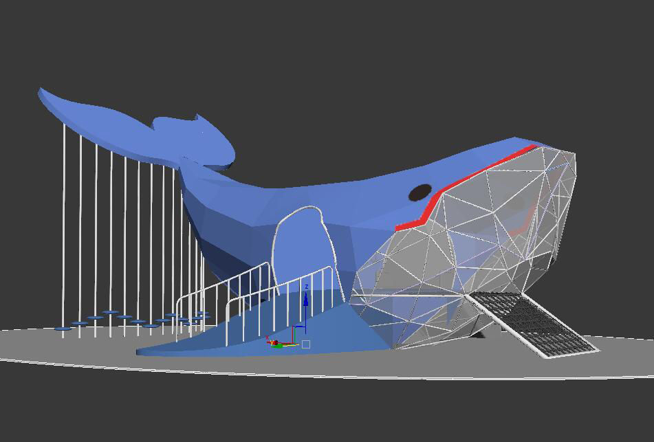 kindergarten ocean theme whale playground equipment 3D model | CGTrader