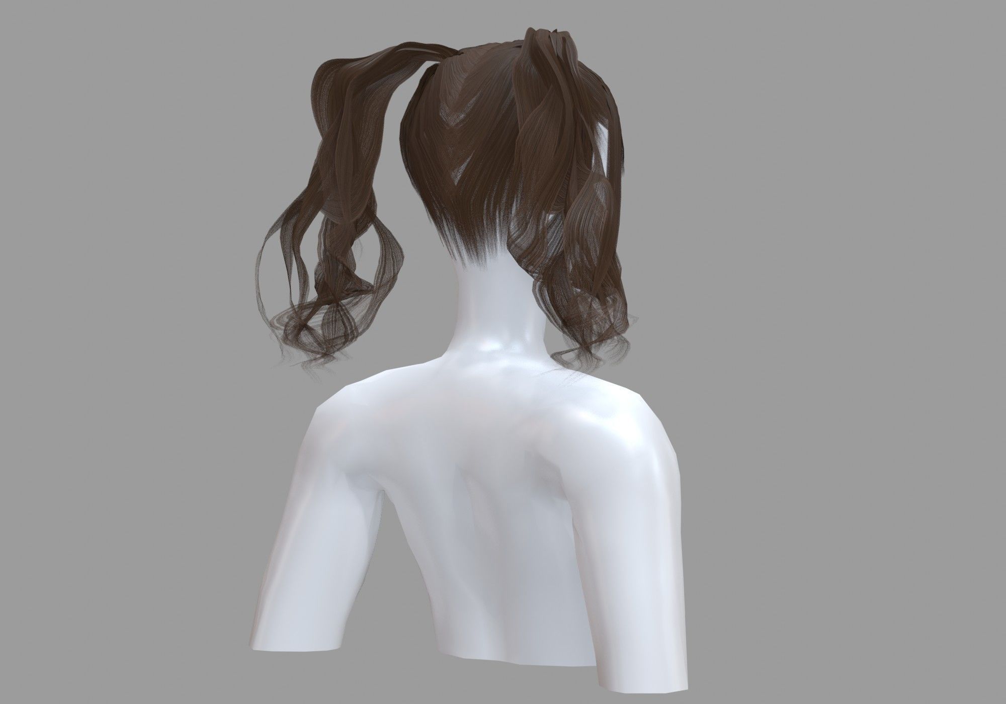 Wavy Pigtails Hairstyle V21097 3D model | CGTrader