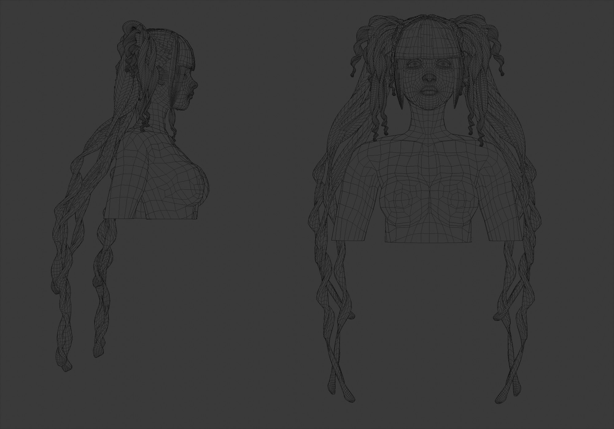 Stylized Ponytails Hairstyle V30713 3D model | CGTrader