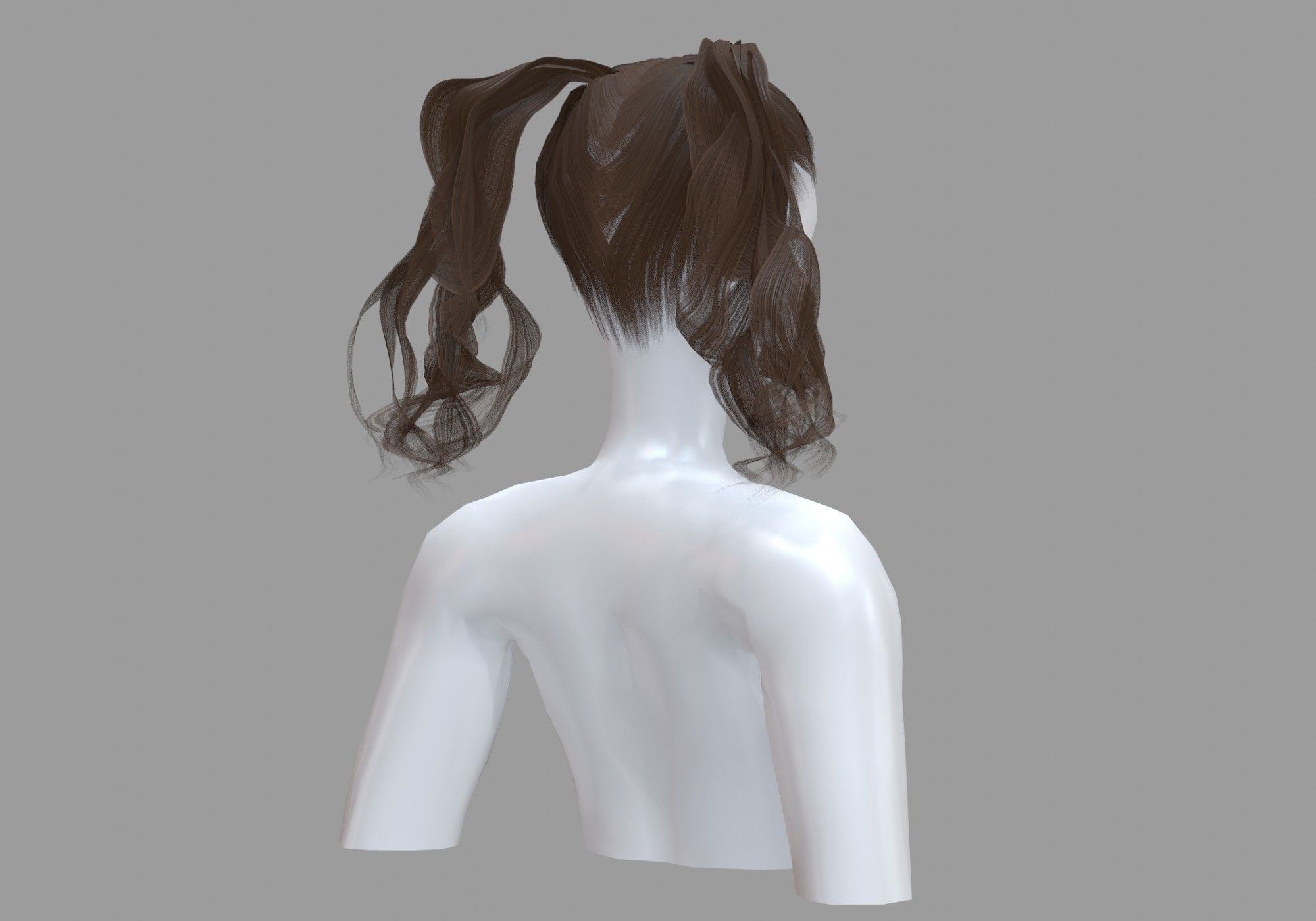 Pigtails Wavy Hairstyle V17951 3D model | CGTrader