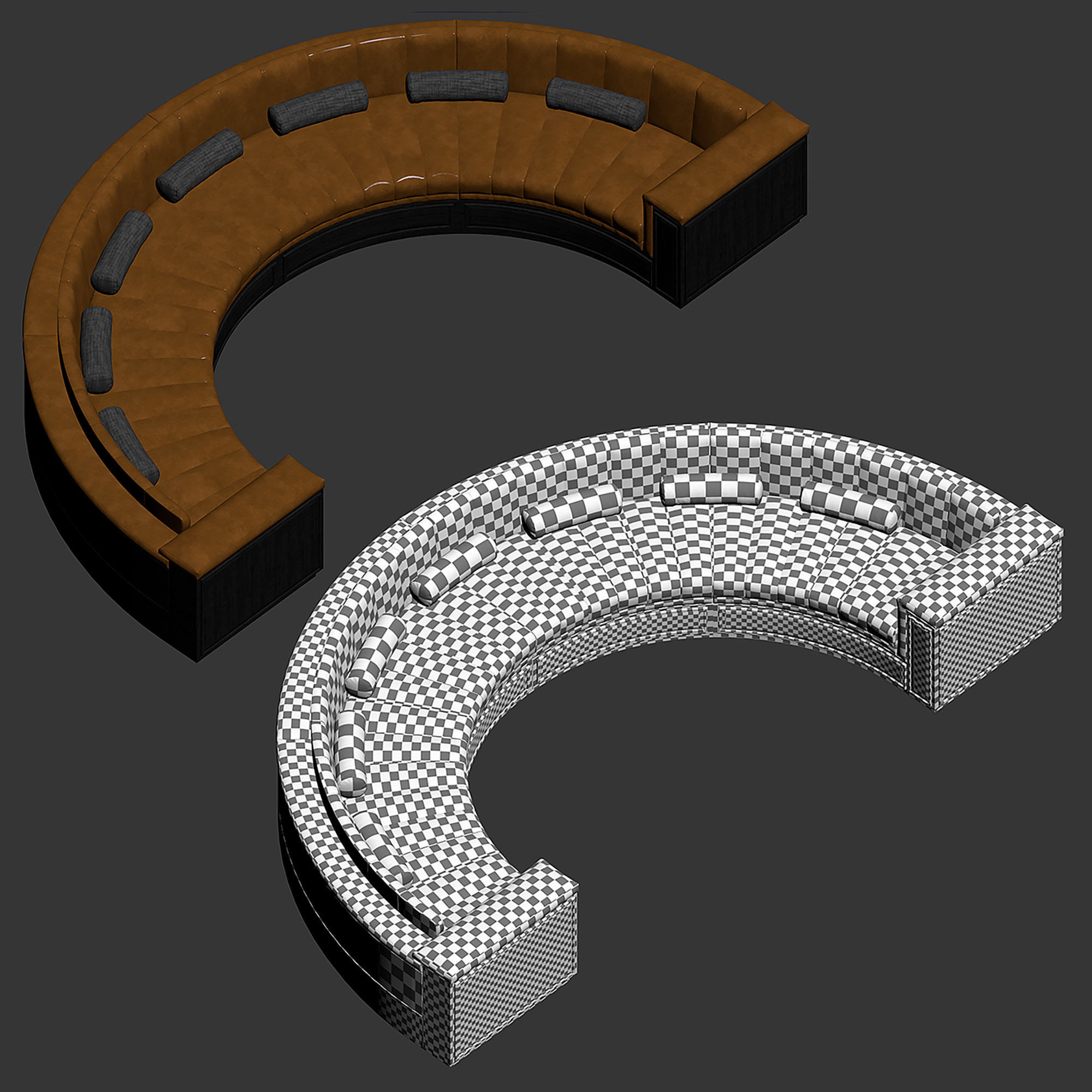 Half Round Seating 3D model | CGTrader