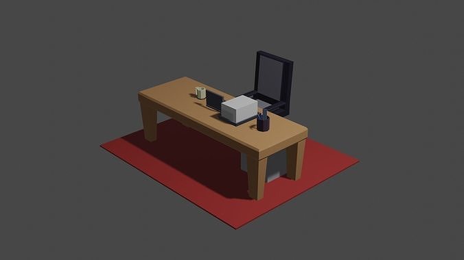 Working desk for free free VR / AR / low-poly 3D model | CGTrader
