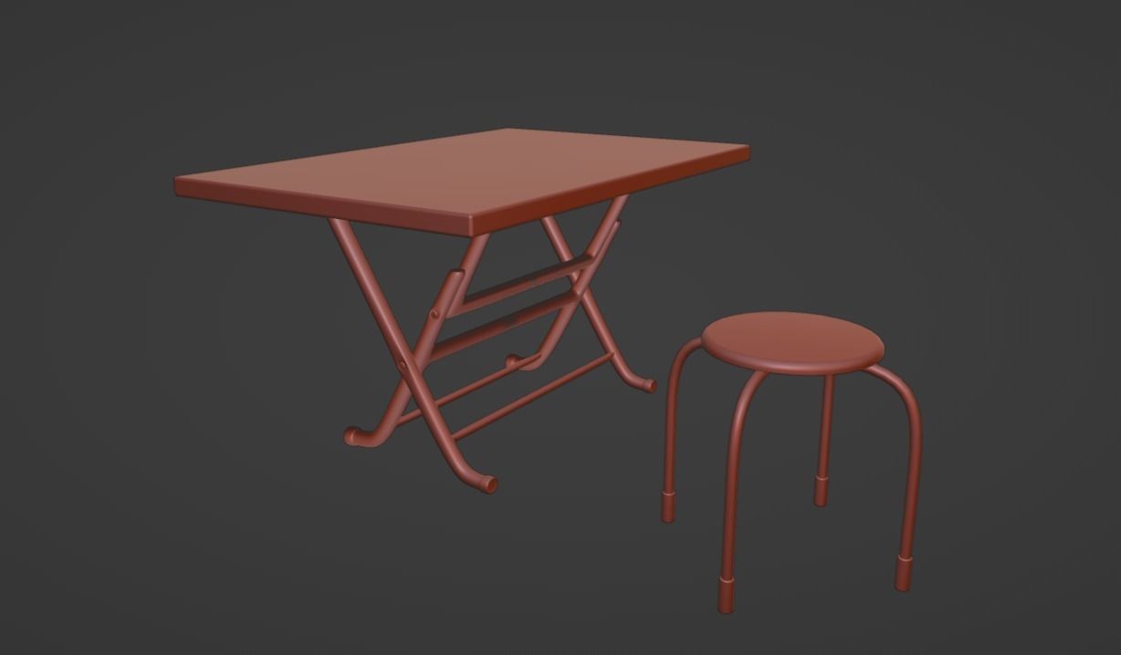 Fastfood table set 3D model | CGTrader