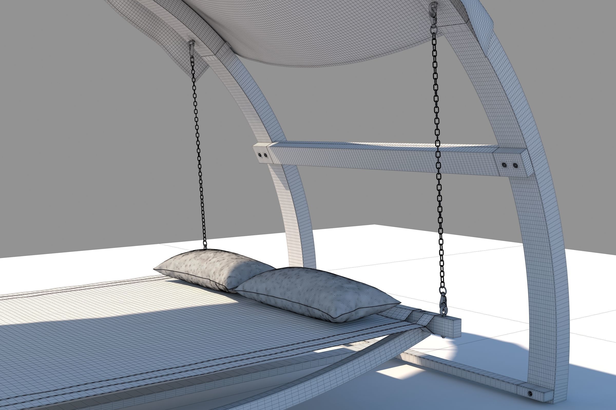 Swing Bed With Canopy 3D model | CGTrader
