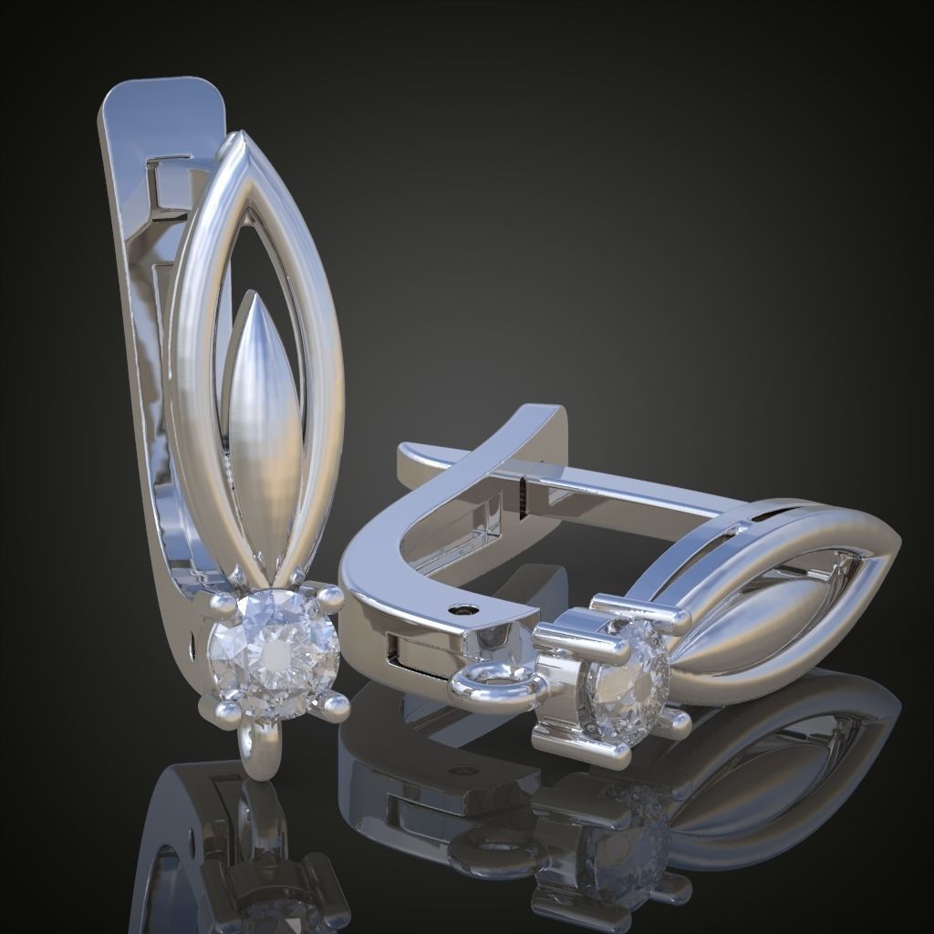 Earring 3D model 3D printable model 0153 3D model 3D printable | CGTrader